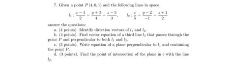 Solved ܕܐ Given a point P and the following Chegg com