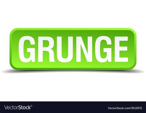 Grunge Green D Realistic Square Isolated Button Vector Image