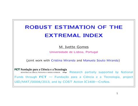 Pdf Robust Estimation Of The Extremal Index