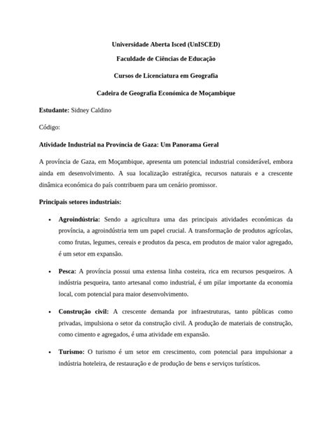 Geografia Económica De Moçambique Sid 084617 Pdf Economia Moçambique