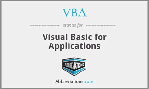 What Does Vba Stand For