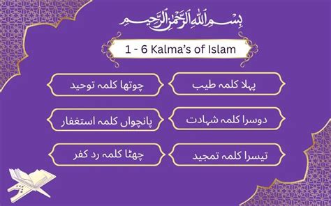 The 1 To 6 Kalma In Islam Islamic Guru