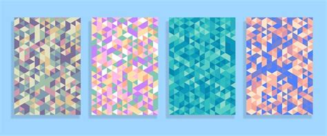 Premium Vector Set Of Color Abstract Diagonal Triangle Covers Design