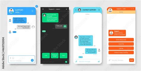 Support Chat Window Chatbot Or Bot Messenger App Interface Vector Template Customer Support
