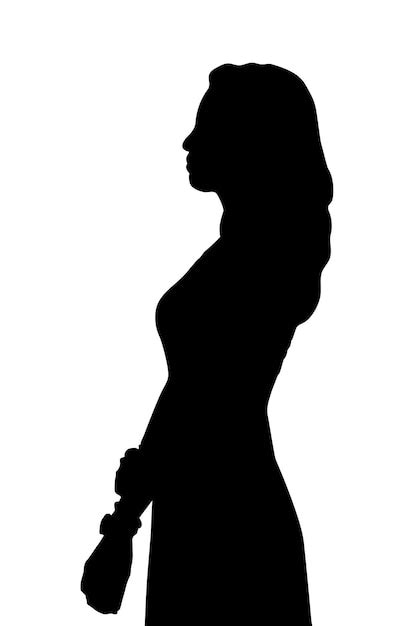 Premium Vector Woman Silhouette Template Black And White Illustration