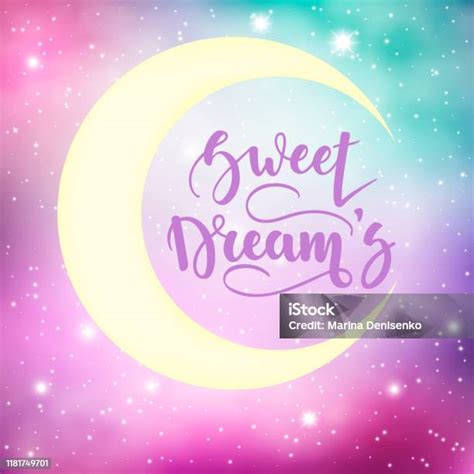 좋은 꿈꾸세요 밤별이 빛나는 하늘을 배경으로 영감과 동기 부여 필기 문자 포스터 카드 및 기타 항목에 사용할 수 있습니다 벡터 일루미네이션 Eps 10 하늘에 대한 스톡