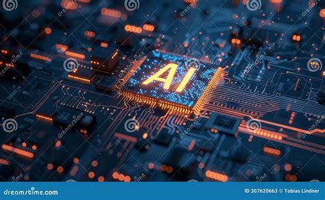 Electronic Circuit Board With Processor And The Letters Ai Stands For Artificial Intelligence