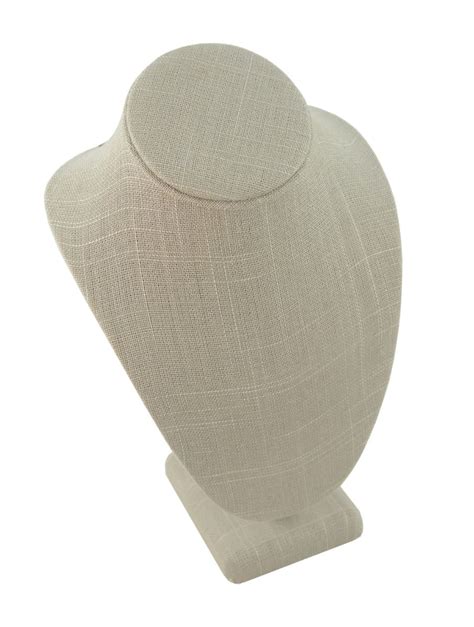 Grey Linen Jewellery Display Busts With Choice Of Size