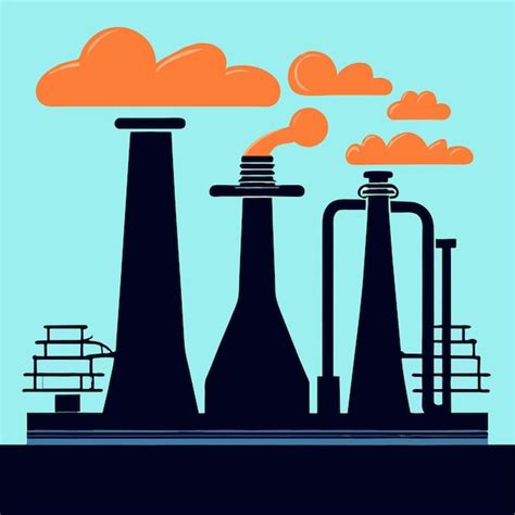 현대 및 미래의 발전소 ⁇ 터 그림 프리미엄 벡터