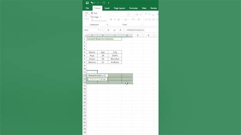 How To Use Transpose Formula In Excel Convert Rows To Columns Youtube