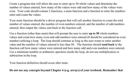 Solved Create A Program That Will Allow The User To Enter Up