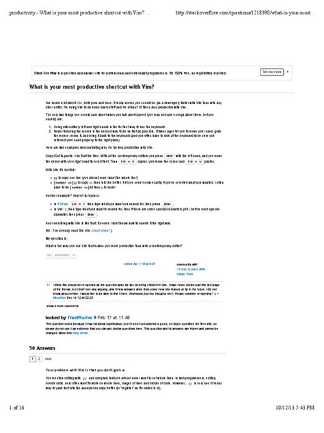 Vim Productivity Stack Overflow Pdf Computer Programming