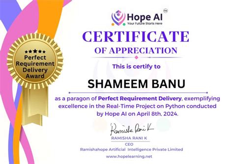 shameem banu a on linkedin python softwaredevelopment achievement