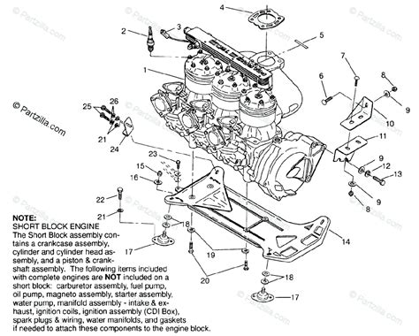 Polaris Watercraft 1995 Oem Parts Diagram For Engine Mounting Slt 750