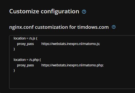 Use Nginx To Have Matomo Piwik Hosted Inside An Angular App On The Same Domain Timdows