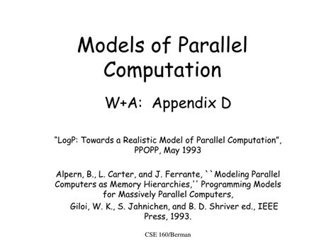 Ppt Models Of Parallel Computation Powerpoint Presentation Free