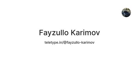 Fayzullo Karimov — Teletype