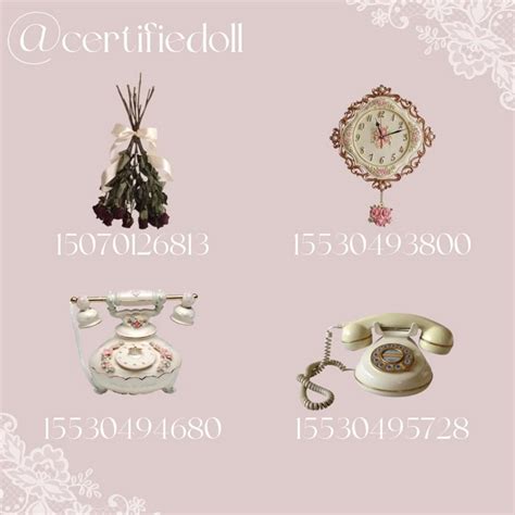 Bloxburg Clock Vintage Phones Decals Codes In 2024 Pink Clocks