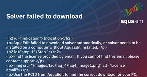Solver Failed To Download Aquasim