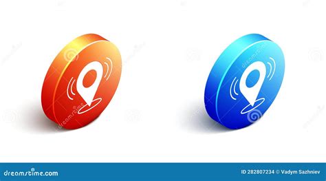 Isometric Map Pin Icon Isolated On White Background Navigation Pointer Location Map Gps