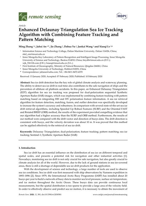 Pdf Enhanced Delaunay Triangulation Sea Ice Tracking Algorithm With Combining Feature Tracking