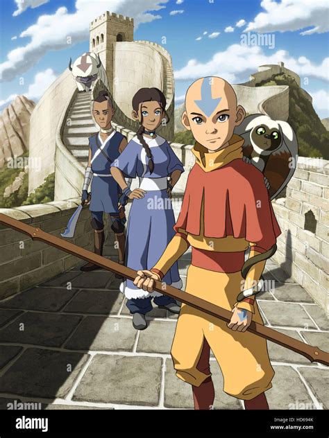 Avatar The Last Airbender From Top Left Appa Sokka Katara Aang Momo Season 2 2006