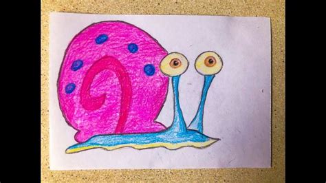 Как нарисовать Улитку Гэри из мультфильма Губка Боб Квадратные Штаны карандашами Youtube