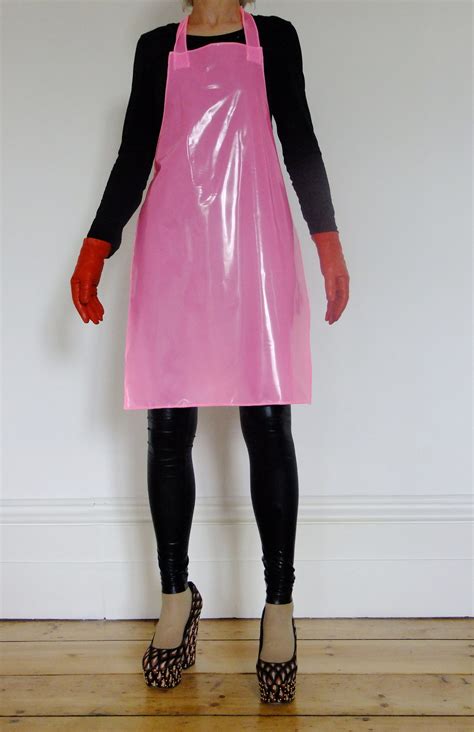 Shiny Pvc Apron Shiny Hot Pink Plastic Unisex Style One Etsy