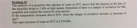 Solved The Analysis Of A Propeller That Operates In Water At
