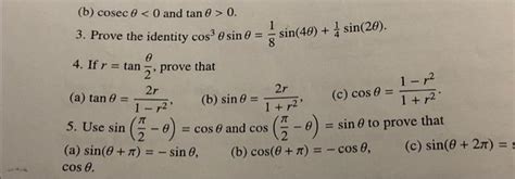 Solved b cosecθ Prove the identity Chegg