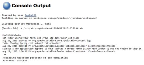 logging how can i configure jenkins to show my logs in the workspace