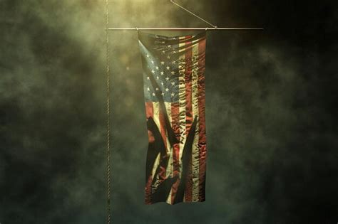 Premium Photo American Flag Hanging From A Pole