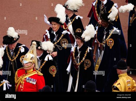 Sir Tony Blair Centre Left Arrives To Attend The Annual Order Of The Garter Service At St