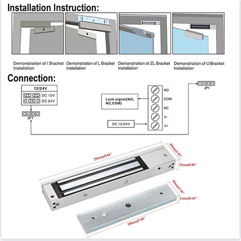 7 Star 12 24v Em Lock 600lbs 280kg Two Double Hole High Quality