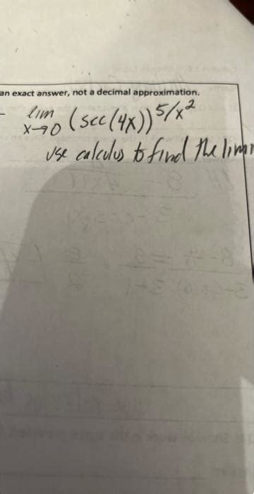 Solved Exact Answer Not A Decimal Approximation Chegg