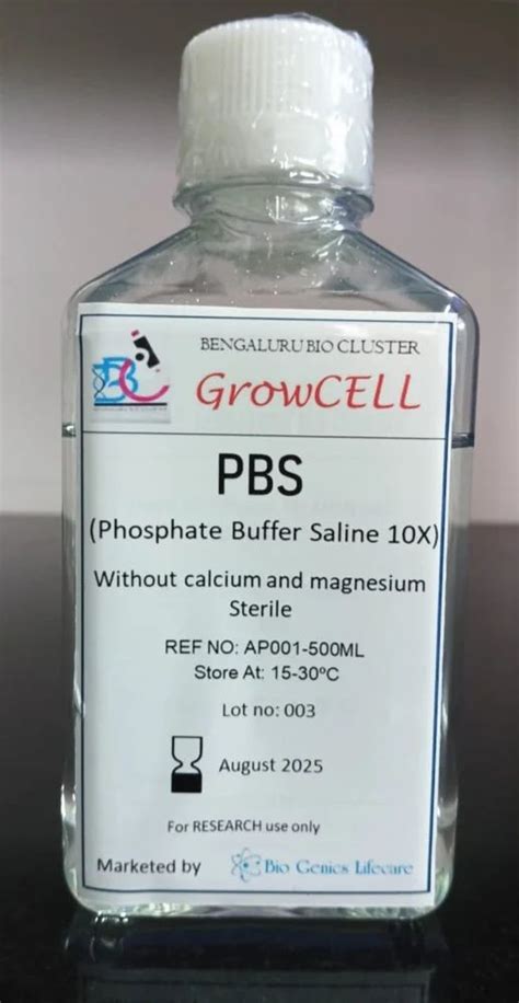 10x Phosphate Buffer Saline For Cell Culture Rs 1000500ml At ₹ 1000
