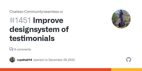 Improve Designsystem Of Testimonials · Issue 1451 · Clueless Community