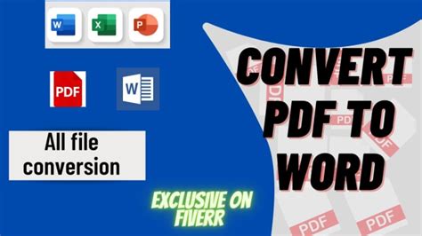 convert your all type of file pdf file to word excel power point by