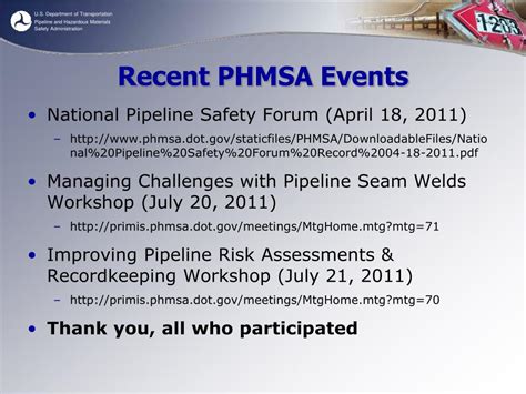 PPT PHMSA Office Of Pipeline Safety PowerPoint Presentation Free Download ID 2394426
