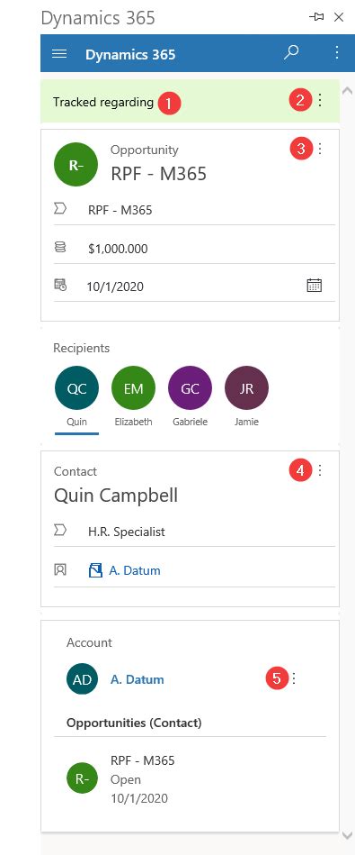 outlook용 앱의 기본 탐색 dynamics 365 앱 microsoft learn