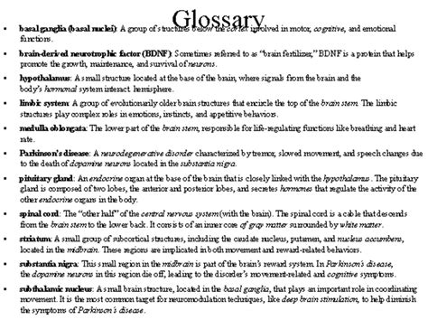 03 Cns Other Regions Lecture Notes Re Central Nervous System Dr Chen • Basal Ganglia