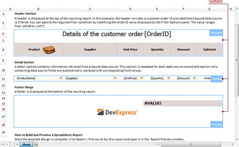 Tdxspreadsheetreportsection Class Vcl Devexpress Documentation