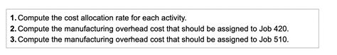 Solved Requirement 1 ﻿compute The Cost Allocation Rate For