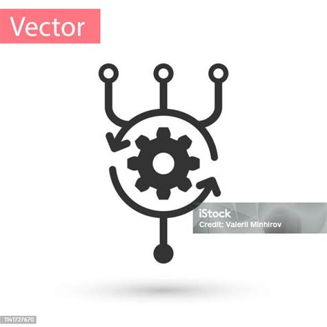 Ilustración De Icono De Algoritmo Gris Aislado Sobre Fondo Blanco