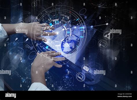 Businessman Hand Working With Modern Technology And Digital Layer