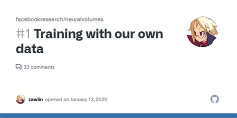 Training With Our Own Data Issue Facebookresearch Neuralvolumes Github