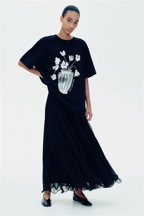 Тениска с пайети Черен Ваза ЖЕНИ Handm Bg