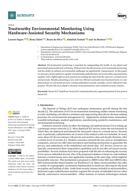 Pdf Trustworthy Environmental Monitoring Using Hardware Assisted