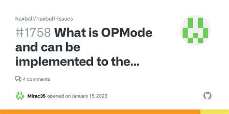What Is Opmode And Can Be Implemented To The Game For Solving