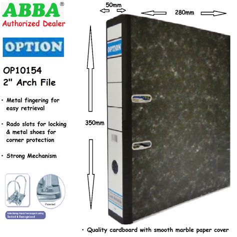 ABBA Option Level Arch File 2 Inch 3 Inch Fail Kulit Keras Hitam 2 Inci 3 Inci 1 Carton X